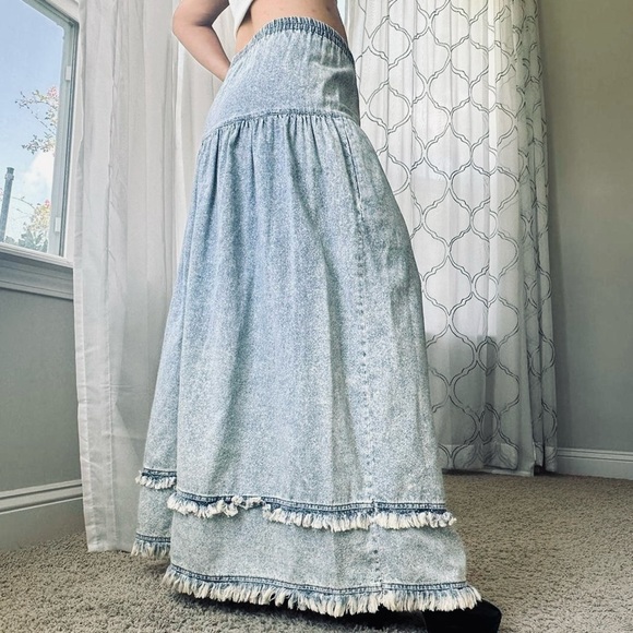 On The Verge | Skirts | Vintage On The Verge Acid Wash Fringetrim ...